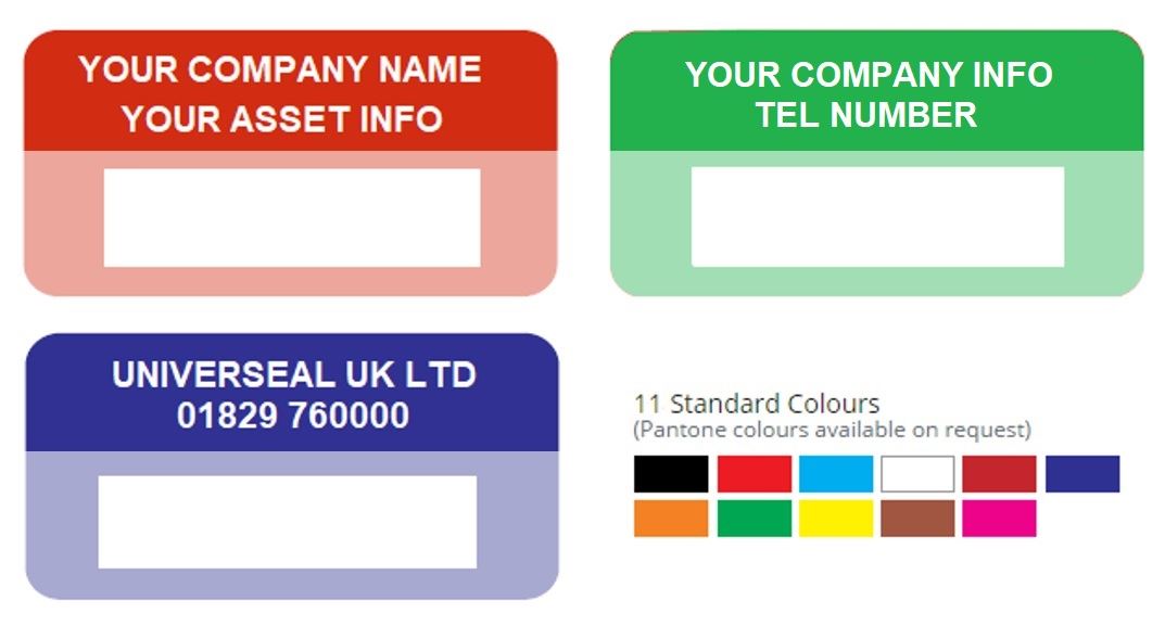 Custom Write & Seal Asset Labels. Universeal UK