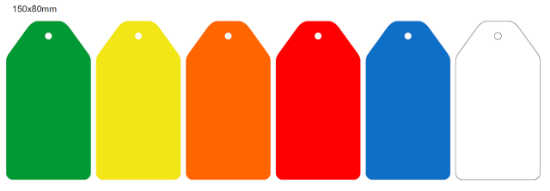 150x80mm Colour-coded Blank Write-On Tags, with fixing hole | Universeal UK